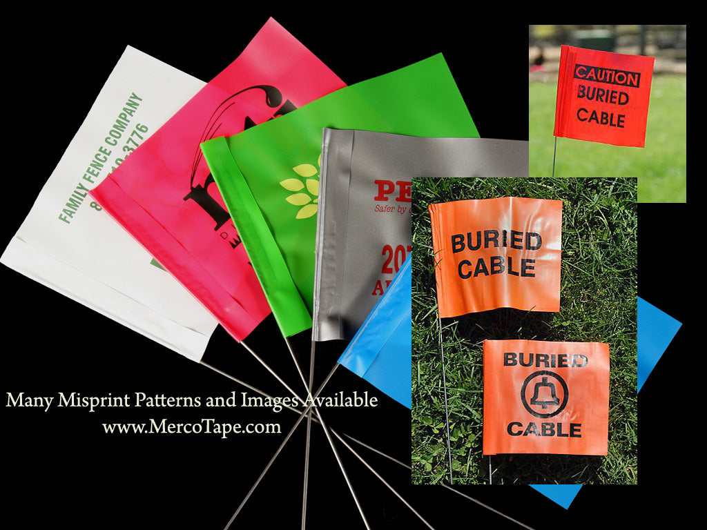 Safety Stake Flags - many different imprints and misprints – MercoTape